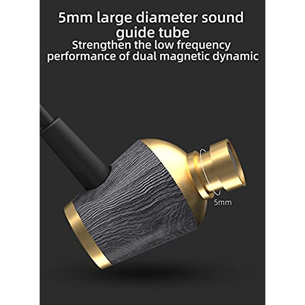 CCA Earbuds Wired Wood Bass in Ear Headphones Lightweight Stereo Comfortable Ear Buds Fashionable Hi-Res High Fidelity Earphones for Computer Laptop Phone MP3, Fits All 3.5mm Interface