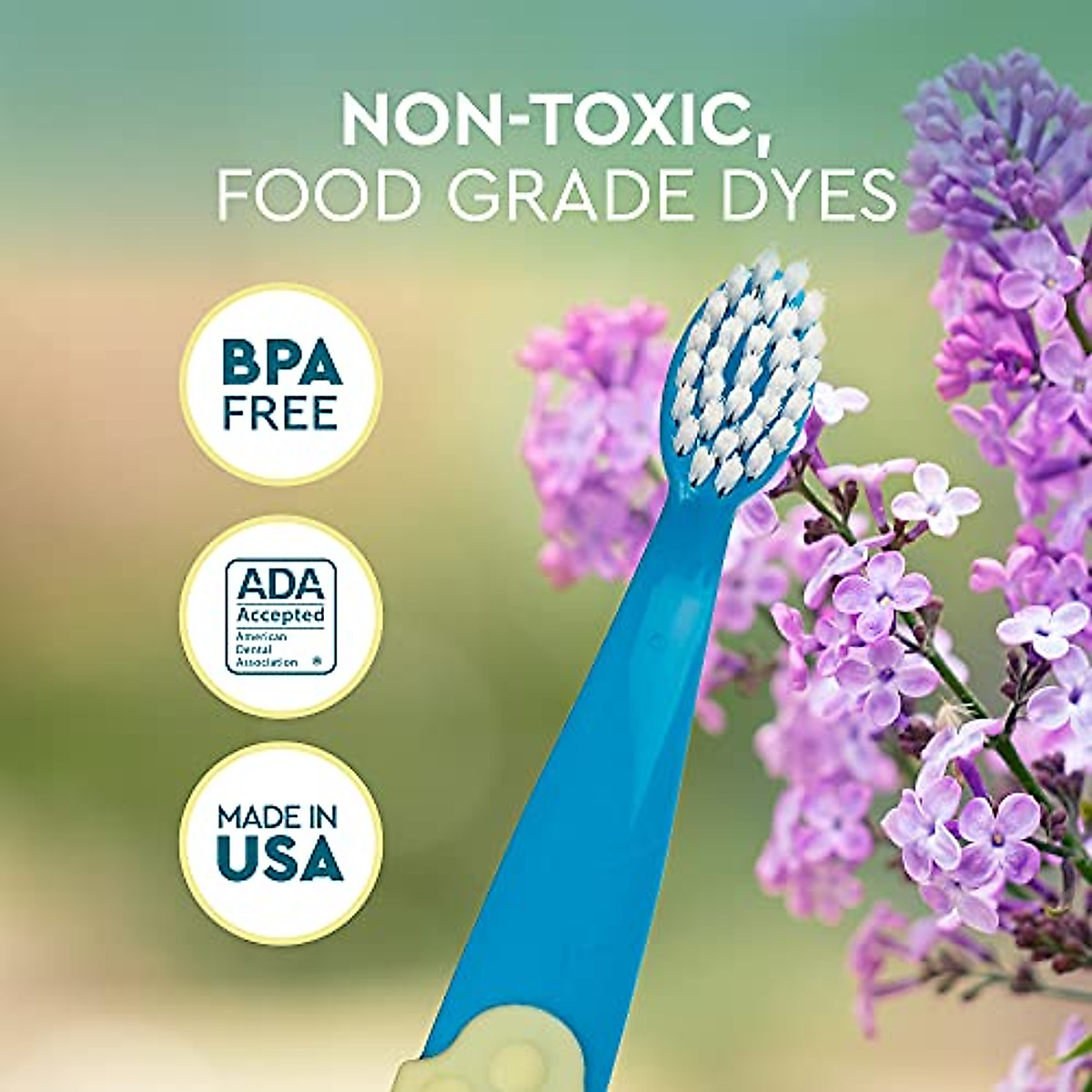 RADIUS Totz Plus Brush Kids Toothbrush Silky Soft BPA Free ADA Accepted Designed for Delicate Teeth & Gums for Children 3 Years & Up - Assorted - Pack of 6