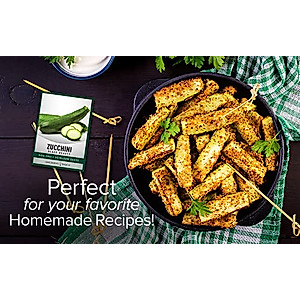 Zucchini Seeds for Planting - Black Beauty Green Heirloom, Non-GMO Vegetable Summer Squash Variety- 3 Grams Seeds Great for Summer Garden by Gardeners Basics