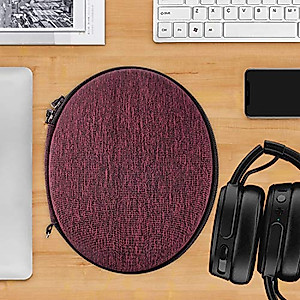 Geekria Shield Headphones Case Compatible with Skullcandy Crusher EVO, Crusher ANC, Crusher 360, Hesh 3 Case, Replacement Hard Shell Travel Carrying Bag with Cable Storage (Moab Red)