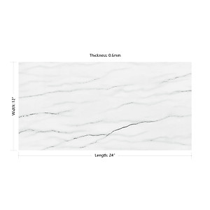 LaCheery Grey White Peel and Stick Floor Tile Marble 12x24 Inch Self Adhesive Vinyl Floor Tiles Peel and Stick Waterproof Removable Floor Tiles for Bathroom Kitchen Flooring Tiles Peel and Stick 4 PCS