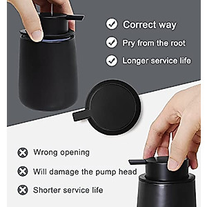 Matte Black Ceramic Soap Dispenser and Toothbrush Holder Set of 2, 12oz Hand Dish Soap Dispenser - Toothbrush and Toothpaste Cup Holders for Bathroom, Kitchen, Countertop Dresser
