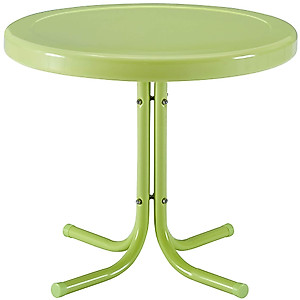 Crosley Furniture Griffith Weather Resistant Retro Metal Outdoor Side Table for Patio, Deck, Porch, Key Lime