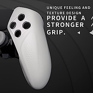 PlayVital Ninja Edition Glow in Dark Anti-Slip Half-Covered Silicone Cover Skin for ps5 Edge Controller, Ergonomic Protector Soft Rubber Case for ps5 Edge Wireless Controller with Thumb Grips - Green