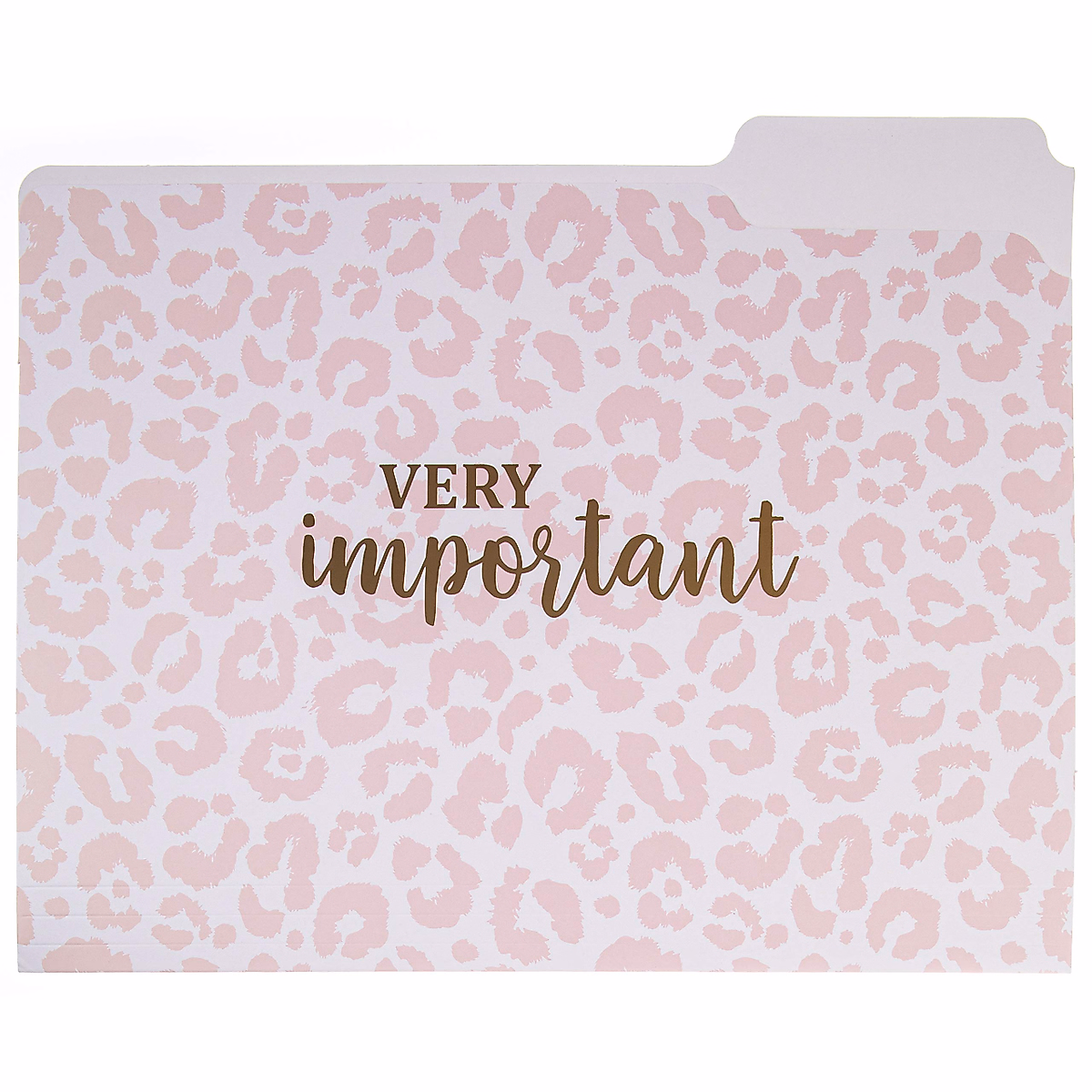 Graphique Designer “Very Important” File Folders | Set of 9 (3 Designs) | Letter Size Organizers | Decorative Office Supplies | Durable Coated Cardstock | Gold Foil Lettering | 1/3-Cut Tabs,Leopard