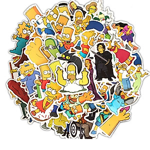 Simpson Family Vinyl Waterproof Stickers 50pcs Pack Computer Car Skateboard Motorcycle Bicycle Luggage Guitar Bike Decal Best Gift for Kids (Simpson Family)