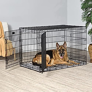 MidWest Homes for Pets Quiet Time Reversible Dog Crate Pan Cover, Fits MidWest Homes for Pets Dog Crate Pans, 48" Gray Floral/Fleece, Pan Cover Only