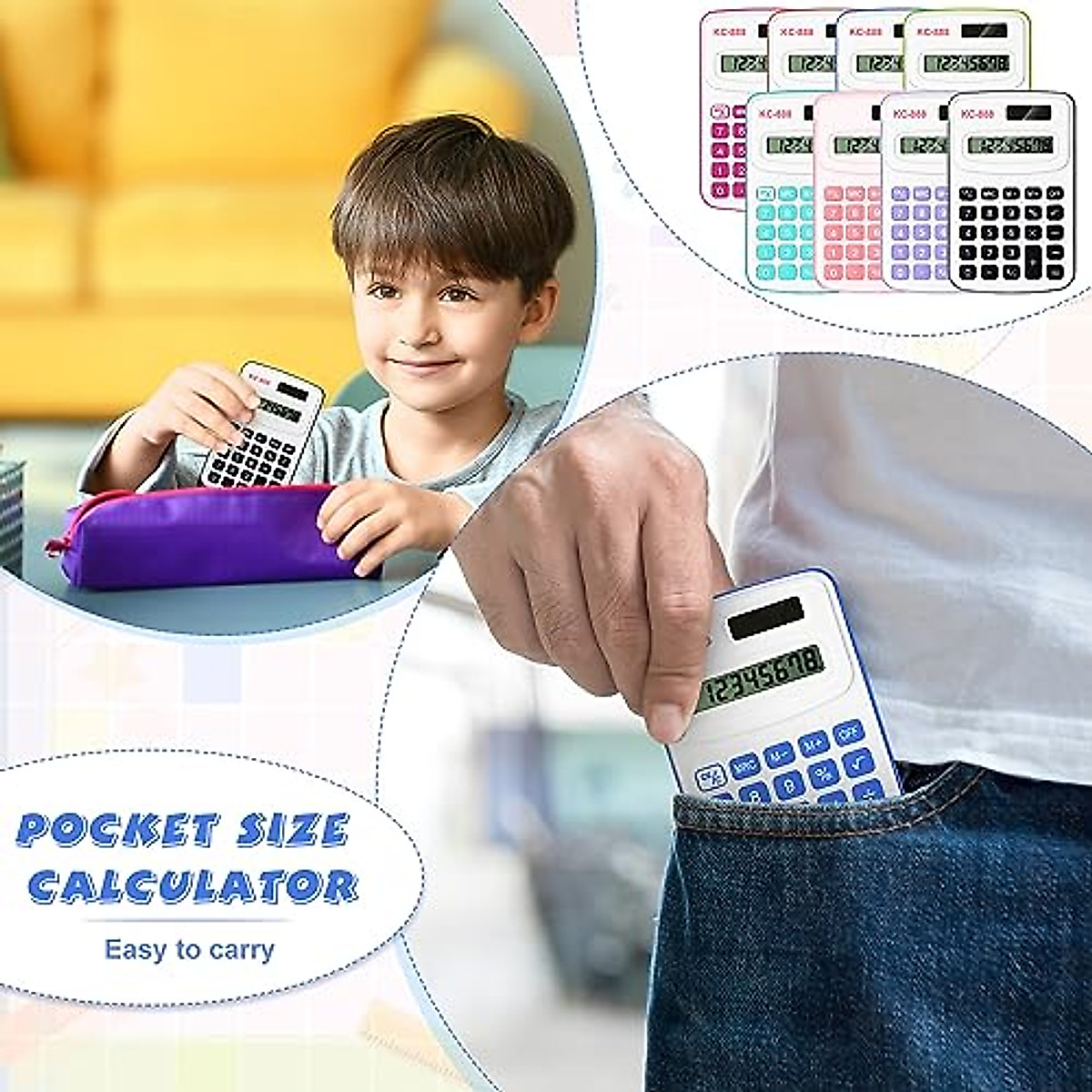 Treela 30 Pcs Mini Pocket Calculators for Students