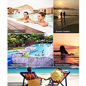 American Trends Women's One Piece Color Block Print Criss Cross Back Athletic Modest Swimsuit, B Blue, 12-14