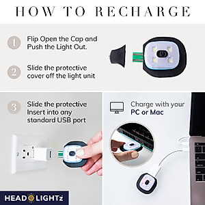 HEAD LIGHTZ Headlightz by Roq Innovation - Beanie with Light, Unisex LED Beanie Hat with Light Built in, Rechargeable, Leopard