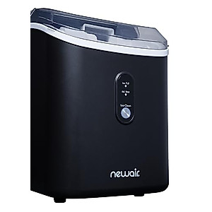 Newair Nugget Countertop Ice Maker Machine | 26 lbs. | Electric Sonic Ice Maker in Matte Black, Self-Cleaning Function, Refillable Water Tank, Perfect Canes Ice for Kitchens, Offices, Home Coffee Bars