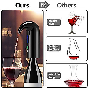 Wine Aerator Electric Wine Decanter Best Sellers One Touch Red -White Wine Accessories Aeration Work with Wine Opener for Beginner Enthusiast - Spout Pourer - wine preserver