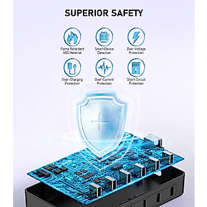 Charging Station for Multiple Devices, HSicily 6 Ports 50W Charger Station with 6 Cables Charging Dock Designed for Kindle iPhone iPad Cell Phones Tablets Apple Watch