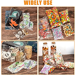 Labeol Flat Bottom Cellophane Bags 100Pcs Treat Bags with Ties 8X11 6X9 Cellophane Gift Bags Clear Goodie Bags for Packaging Favor Cookie Candy Gift Wrapping Easter