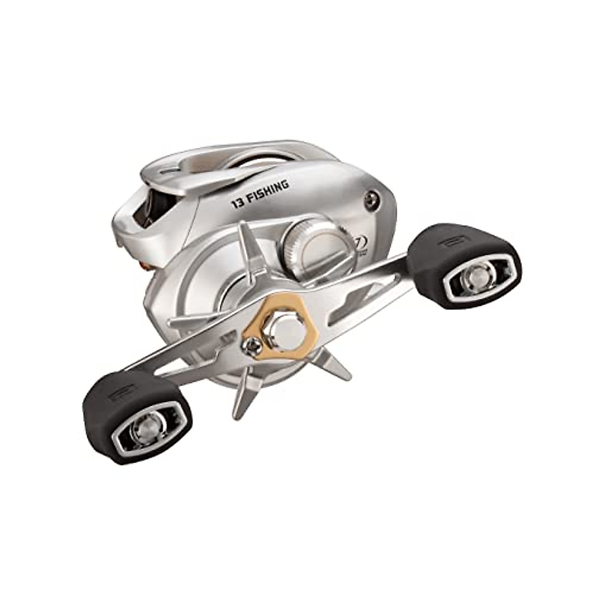13 FISHING - Modus C2 Baitcast Reel - 6.6:1 Gear Ratio - Left Hand Retrieve (Fresh) - MODC2-6.6-LH,Silver