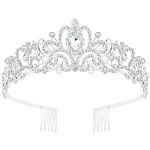 AOPRIE Silver Tiaras and Crowns for Women Girls Princess Crystal Crown with Combs Women's Headbands Bridal Wedding Prom Birthday Party Headbands for Women