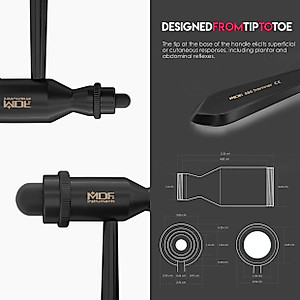 MDF Instruments, Tromner Neurological Reflex Hammer with Pointed Tip Handle for Cutaneous and Superficial Responses - Free-Parts-for-Life (MDF555) (All Black (Blackout))