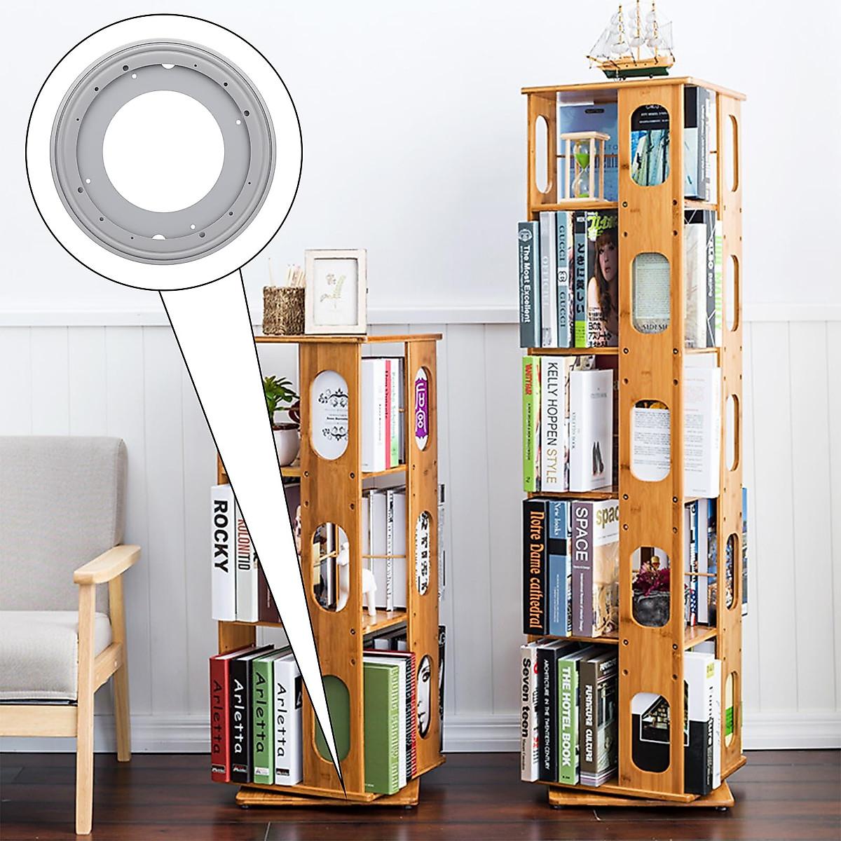 Lswteiz 12Inch Lazy Susan Hardware 5/16" Thick Round Lazy Susan Turntable Bearing Plate, Rotating Swivel Base Plate with 1000lbs Load Capacity, Lazy Susan Turntable Base for Serving Tray, Kitchen