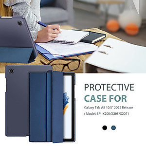ProCase Smart Case for Galaxy Tab A8 10.5, Slim Stand Hard Back Shell Protective Smart Cover Case for Galaxy Tab A8 10.5 Inch 2022 SM-X200 X205 X207 -Navy