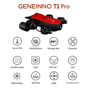 200M Underwater Drone ROV Robot with 4K UHD Action Camera Remote Control Shooting Under Water Camera Unmanned Submarine for Diving Fishing (200m)