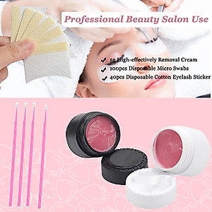 AREMOD Eyelash Extension Remover Kits, 5g False Eyelash Glue Remover Cream Disposable Microbrush Mascara Wands Eyelashes Patch Sticker for False Lash Remover for Lash Extensions