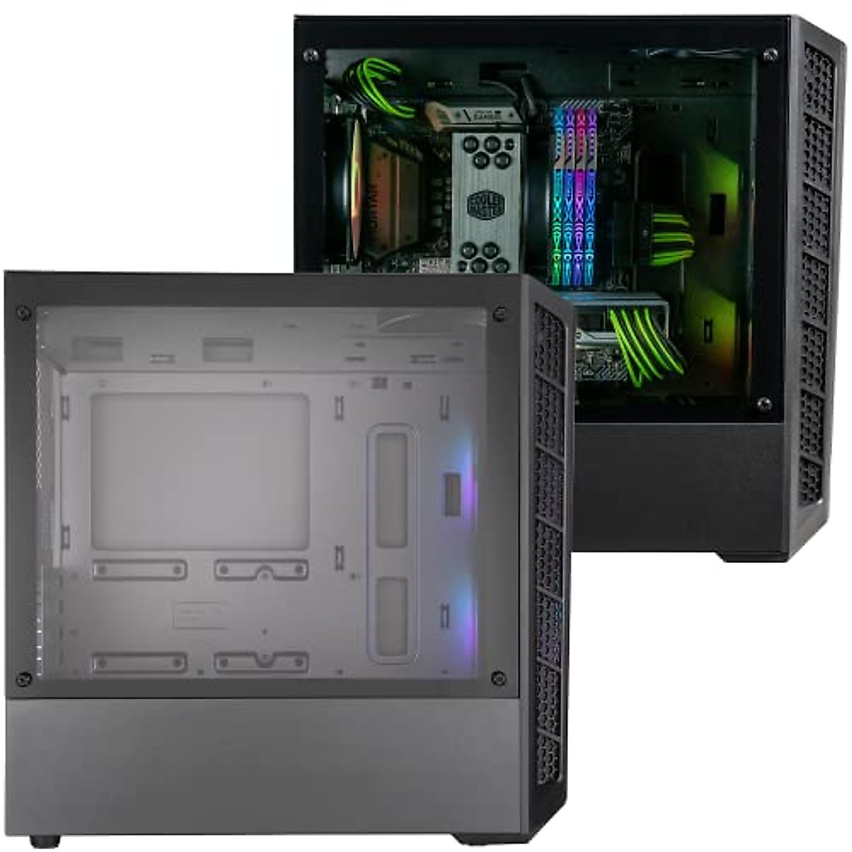 Cooler Master MasterBox MB320L ARGB Micro-ATX with Dual ARGB Fans, DarkMirror Front Panel, Mesh Front Intake Vents, Tempered Glass Side Panel & ARGB Lighting System