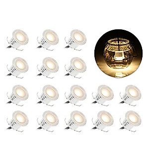 Tomshine 16 Pack Recessed LED Deck Light Kit, High Bright In Ground Outdoor Landscape LED Lighting for Stair Patio Garden Floor Corner Sauna Room Bathroom, Waterproof IP67, 12V Low Voltage Safe