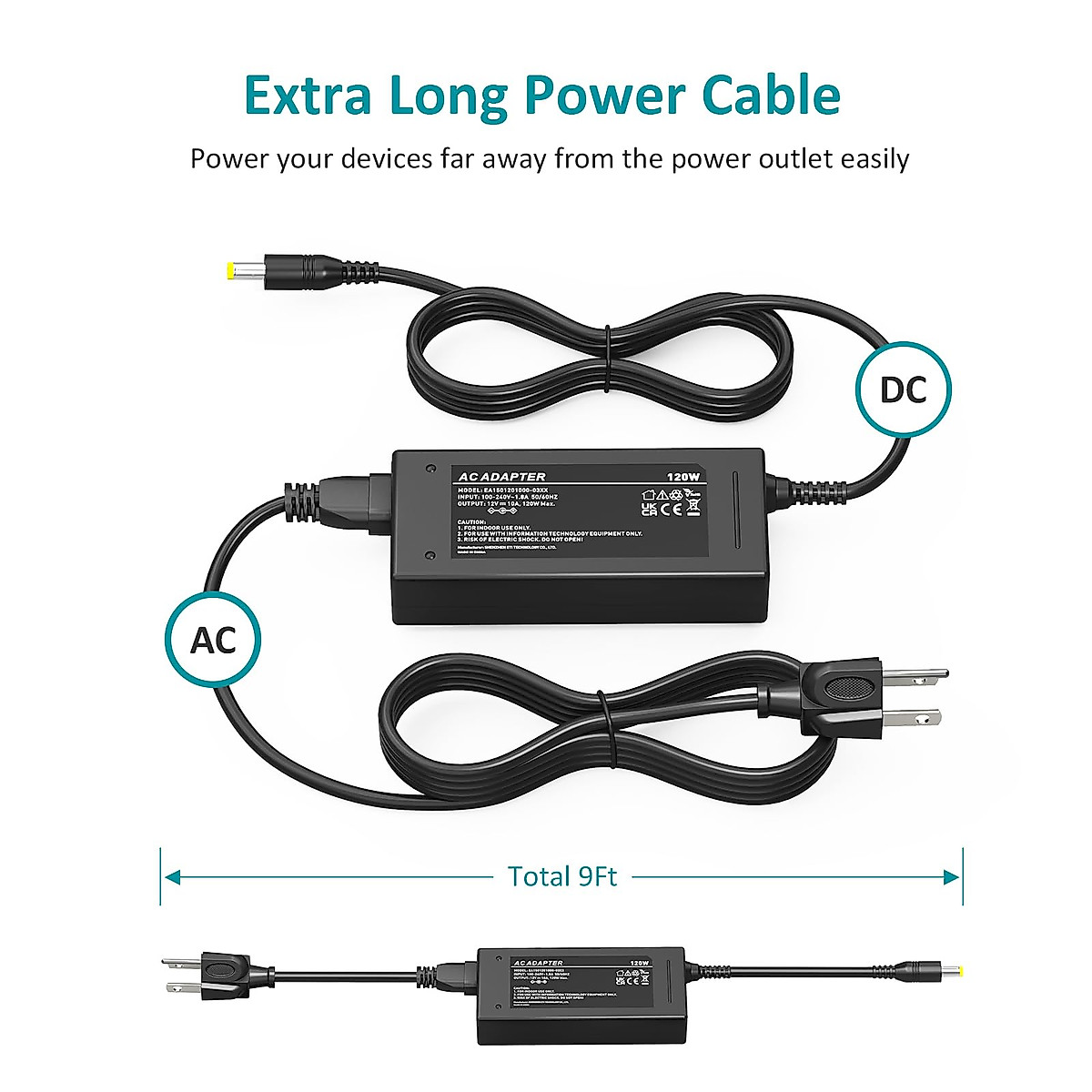 Basicvolt AC 100-240V to DC 12V 10A 8A 5A 3A 2A 1A Power Supply Adapter 12Volt 10Amp Barrel Connector Adaptor with 5.5mm 2.1mm Output Jack for LED Strip Light Tape 3D Printer