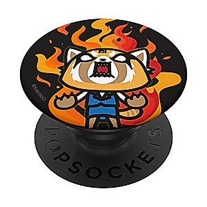 Aggretsuko Flaming Rage PopSockets PopGrip: Swappable Grip for Phones & Tablets