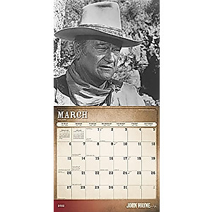 John Wayne OFFICIAL 2022 12 x 12 Inch Monthly Square Wall Calendar with Foil Stamped Cover, USA American Actor Celebrity Country