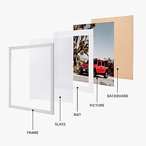 skyDrama 20x24 Picture Frame White PS Material, Display 16x20 Photo without Mat or 20x24 Poster with Mat, Light Weight High Transparent 20by24 Frame for Wall - 20"x24"/White/1Pack