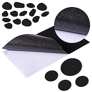 18 Pieces Halloween Adhesive Craft Felt Fabric Sheets Fabric Sticky Back Sheet for Halloween Decoration Christmas DIY Art Projects, A4 Size (Black Orange and Purple)