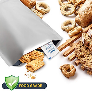 wisedry [100 Packs] 1-Gallon Mylar Bags (4 Mil, 15''x10'') with 300cc Oxygen Absorbers Packets for Dehydrated Vegetables, Grains, Legumes and Emergency Long Term Food Storage, Food Grade