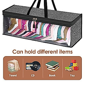 2 Packs Hat Organizer for Baseball Caps Baseball Hat Storage Transparent Windows Large Cap Organizer Carrying Handles Bag Dust-proof Breathable Hat Holder Extra Width 21.7’’L x 8.7’’W x 9.4’’H (Gray)