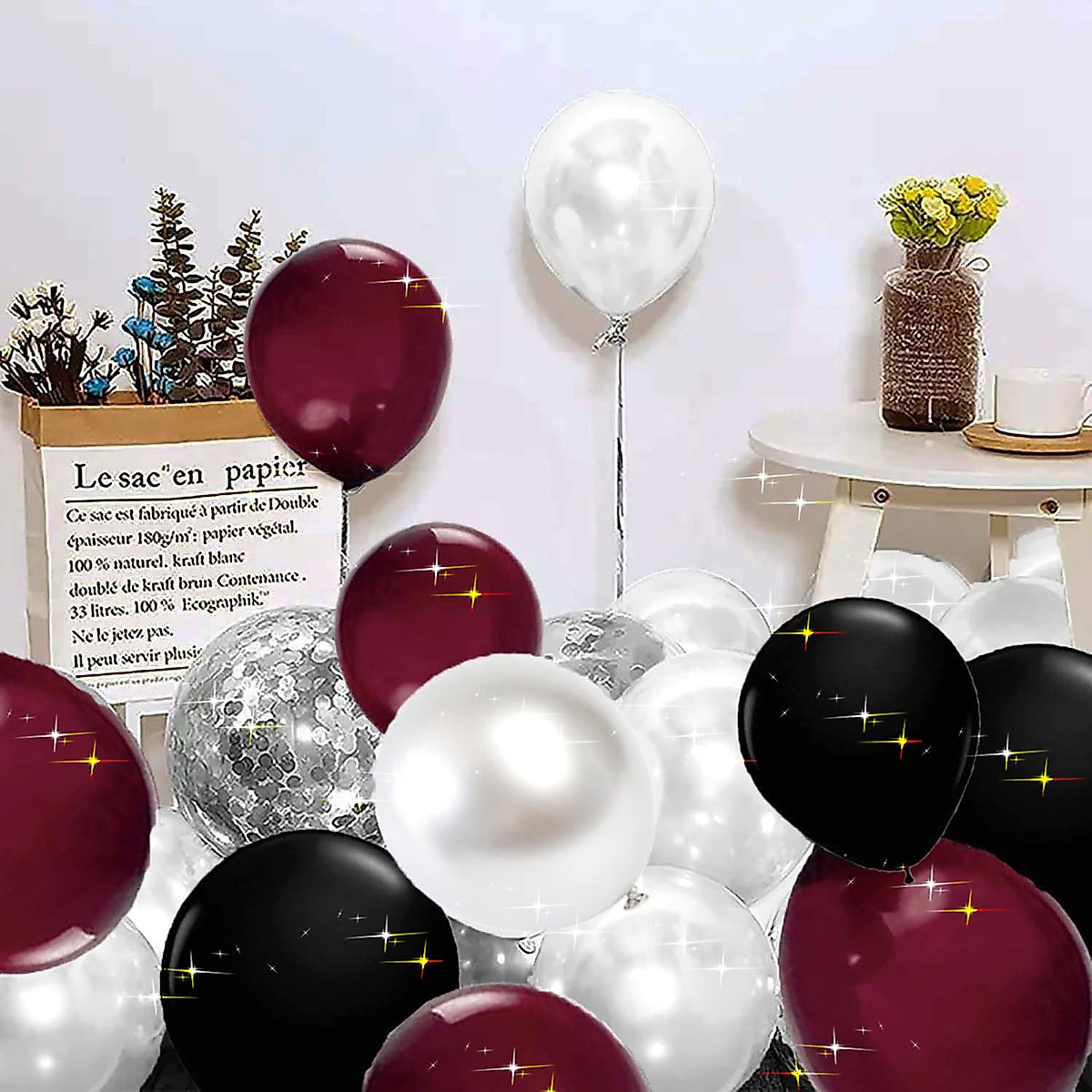 Graduation Decorations Maroon Black 2024/Burgundy Black Graduation Party Decorations 2024 Burgundy Black Balloons 114Pcs Burgundy White Black Balloon Maroon Birthday Wedding