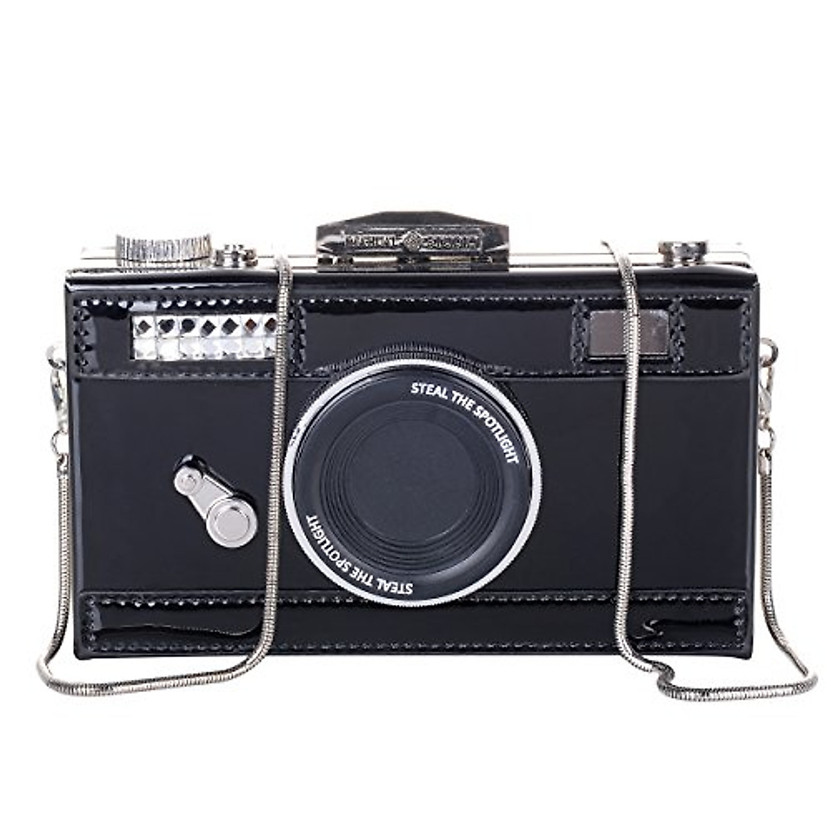 QZUnique Women's PU Film Camera Shaped Snapshot Casual Cross body Shoulder Handbag Purse