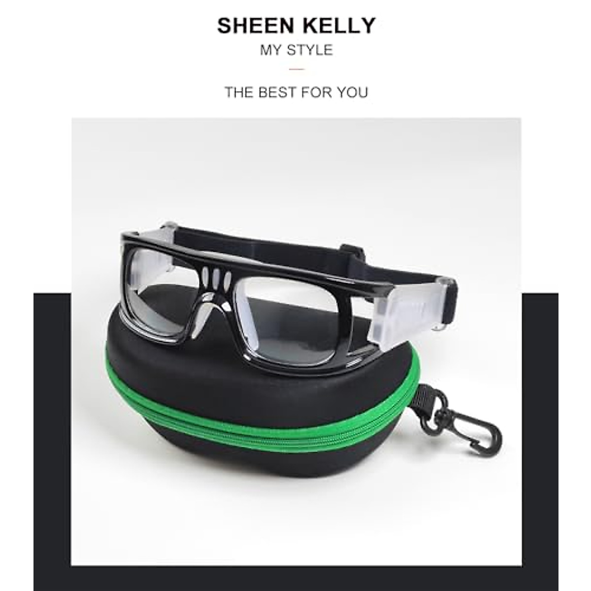 SHEEN KELLY Professional Sports Goggles Protective Safety Goggles Basketball Glasses for Men with Adjustable Strap for Basketball Football Volleyball Hockey Rugby