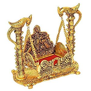 WC Jhula for Krishna Bal Gopal jhula for Laddu Gopal - Metal Swing for Hindu God Lord Krishna for Janmashtami Palna for Home Temple mandir-Janmashtami jhula Home décor, best housewarming return gift