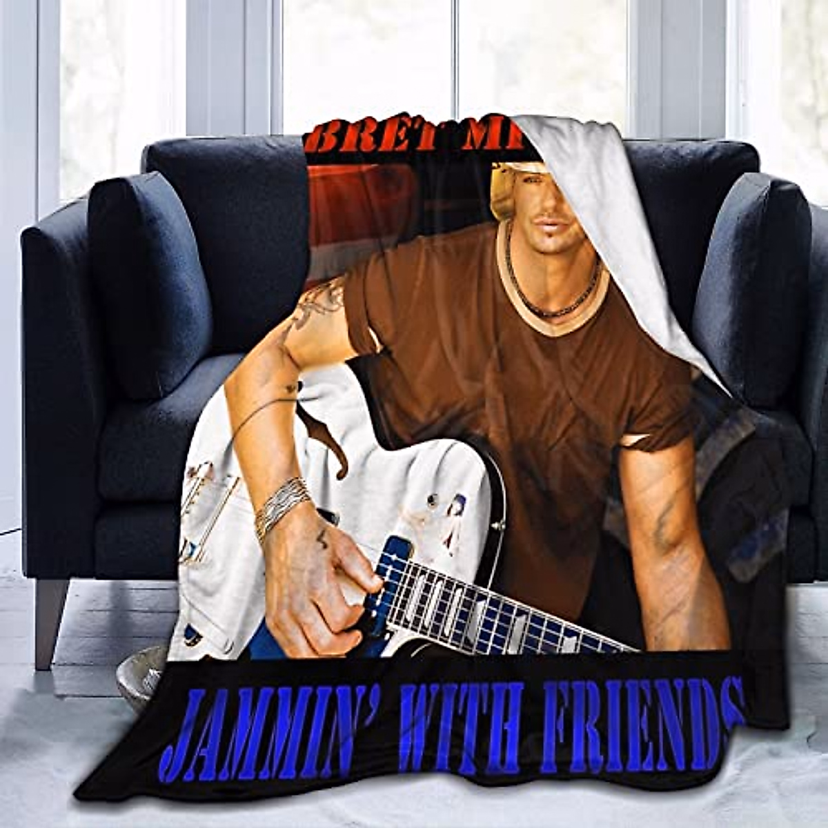 Bret Michaels Jammin' with Friends Blanket Ultra-Soft Micro Fleece Blanket for Couch Bed Car Warm Throw Blanket Suitable for All Season