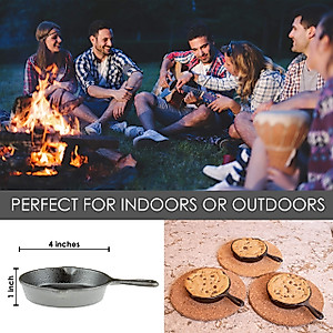 Heavy Duty Pre Seasoned Mini Cast Iron Skillet Set of 3, Oven Safe Cooker, Black