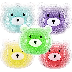 5 PCS Boo Boo Ice Packs, Kid Reusable Ice Pack, Auxiliary Fever Reduction, Hot Cold Pack for Kids Injuries, Wisdom Teeth, Baby Colic, Gas and Upset Stomach, Pain Relief, Fever, Headaches