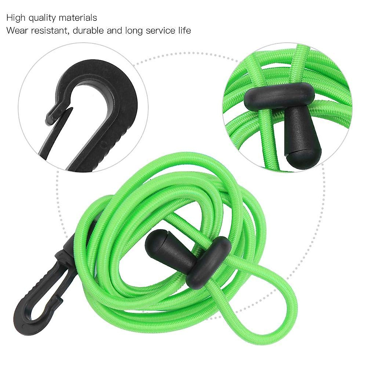 VBESTLIFE Life Kayak Paddle Leash, 50in Bungee Rope Fishing Rod Leash Cord Canoe Paddle Leash(Green)