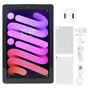 AMONIDA Black Tablet for 11 10 Inch Tablet 4GB RAM 256GB ROM 8 Core CPU for Office (US Plug)