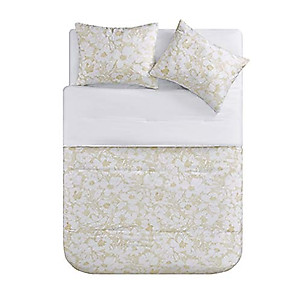Tahari Home - Full Comforter Set, 3-Piece Bedding with Matching Shams, Stylish Room Decor (Rhianna Taupe, Full/Queen)