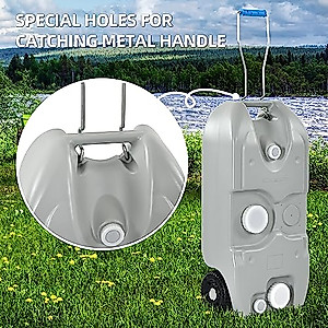 YITAHOME 10.6 Gallon Large Capacity Portable Water Holding Tank with Catching Metal Handle Odorless Tote for Camper with Large Wheels, Filling Port, Hose, Faucet, 2 Handles for Easy Carry & Fast Empty