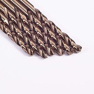 Heyiarbeit 6pcs 4.2mm Twist Drill with Titanium Coated High Speed Steel Bit HSS CO for Steel,Copper,Aluminum Alloy
