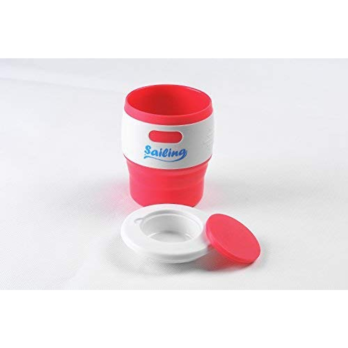 Sailing Collapsible Portable Reusable Silicone 12 fl oz Drinking/Coffee Cup/Mug. 100% food grade silicone. BPA Free (Rose Red)