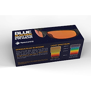 Blue Blocking Amber Glasses for Sleep 99.9 Percent Effective - Nighttime Eye Wear - Special Orange Tinted Glasses Help You Relax Your Eyes
