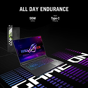 asus ASUS ROG Strix G16 Gaming Laptop 16/'' WUXGA 165Hz Display GeForce RTX 4060 140W 13th Gen Intel 14-Core i7-13650HX 64GB DDR5 2TB NVMe SSD TB 4 4-Zone RGB WiFi 6E PDG HDMI 2.1 Cable Win 11 Pro
