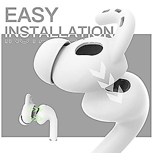 DamonLight AirPods 3 Ear Hooks Ear Tips [Added Storage Pouch][Not Fit in Charging Case] Anti-Slip Covers Accessories Compatible with Apple AirPods 3rd Generation 2 Pairs [US Patent Registered]- White